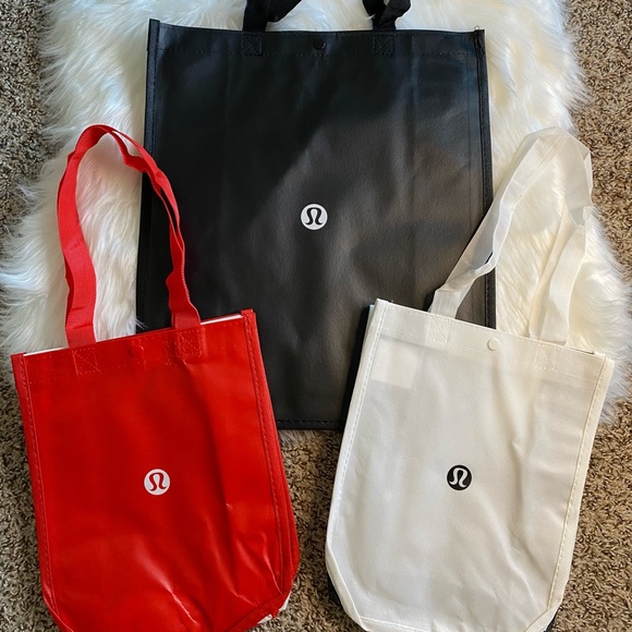 lululemon athletica | Bags | 3 New Lululemon Shopping Bags Reusable ...